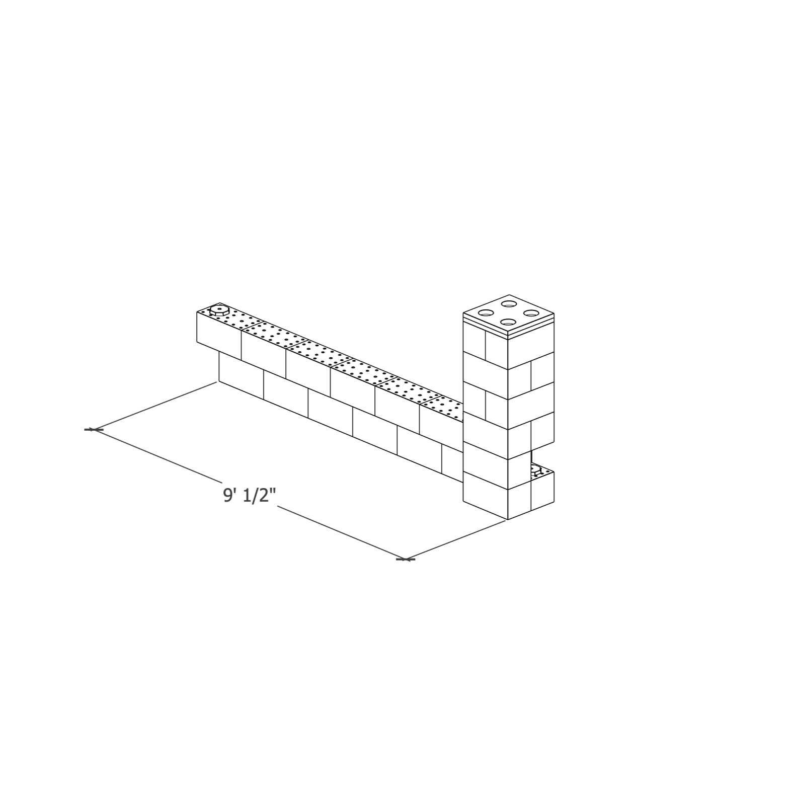 Columns with Half Wall Add-On Extension - ByFusion